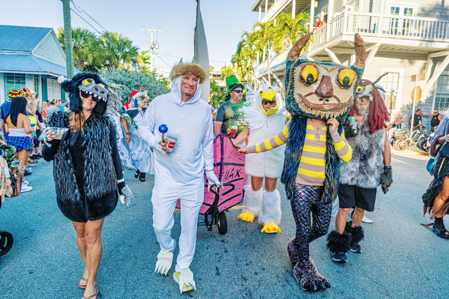 Costumed Crowds Pack Key West Streets for Fantasy Fest Masquerade March ...