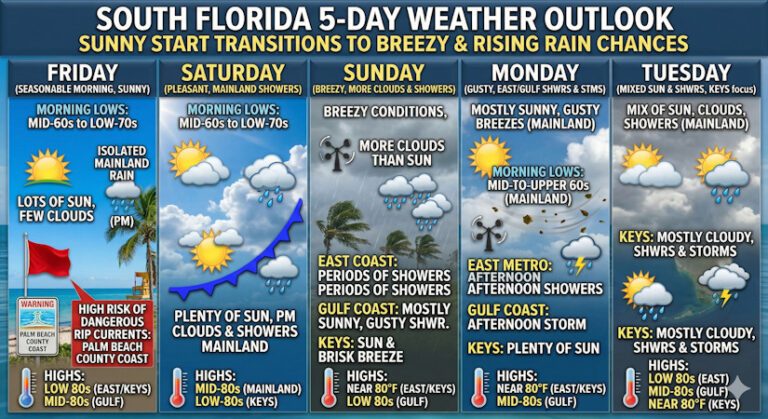Sun-Soaked Start Gives Way to Breezy Winds and Rising Rain Chances ...