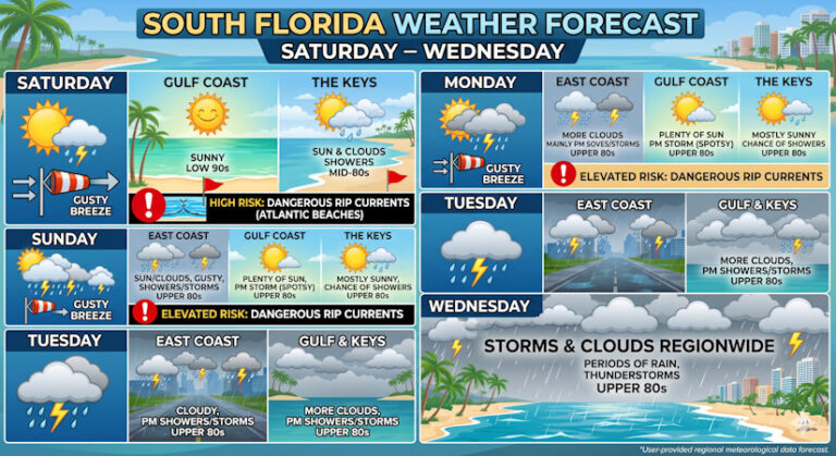 South Florida Weather: Sunny Starts Give Way To Midweek Storms And High ...