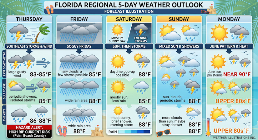 South Florida Weather: Gusty Winds and Storms Precede a Sunnier Weekend ...